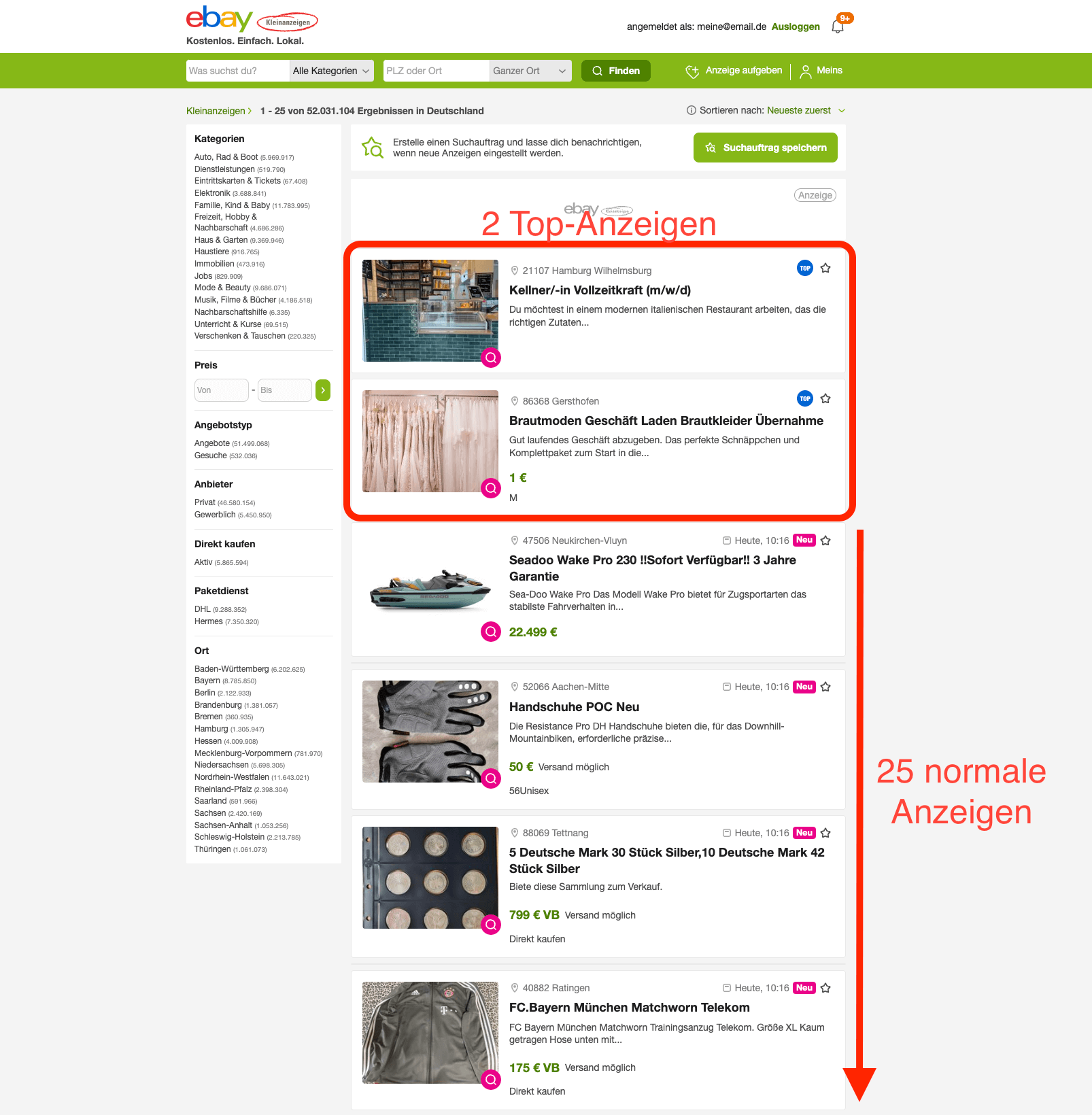 Die eBay Kleinanzeigen Pro Pakete im Vergleich - mit Übersichtstabelle ...